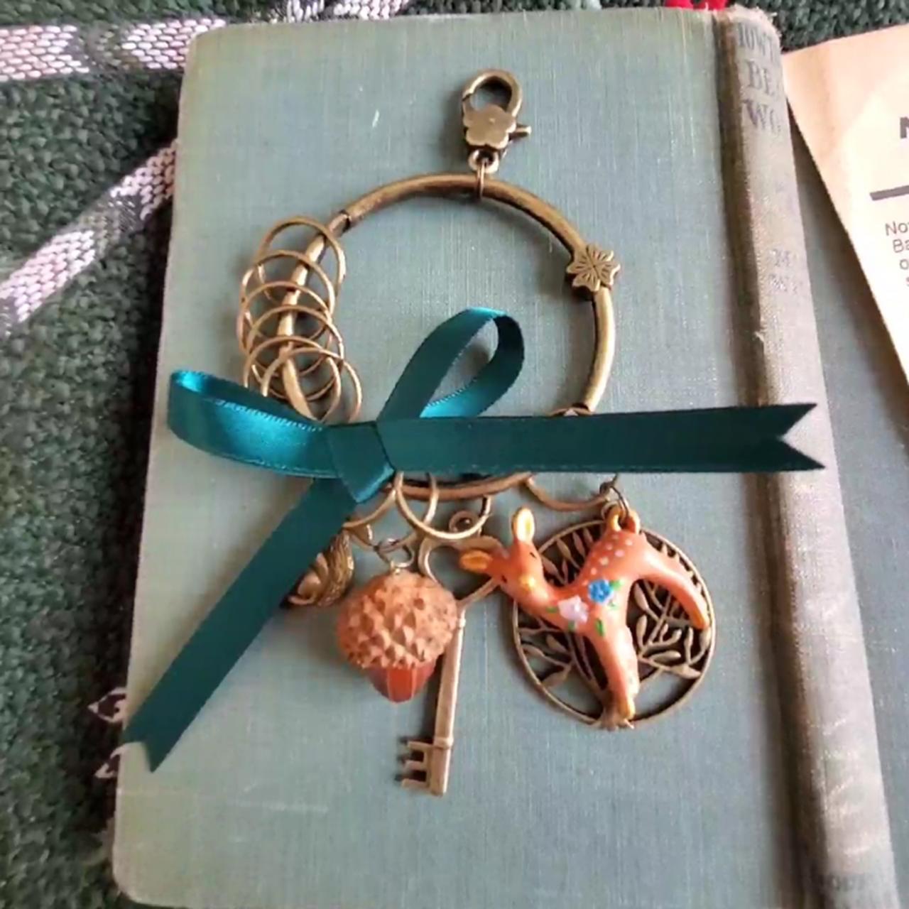 Vintage Deer Key Chain, Bronze Metal Keychain, Key Charm, Deer Charm ...