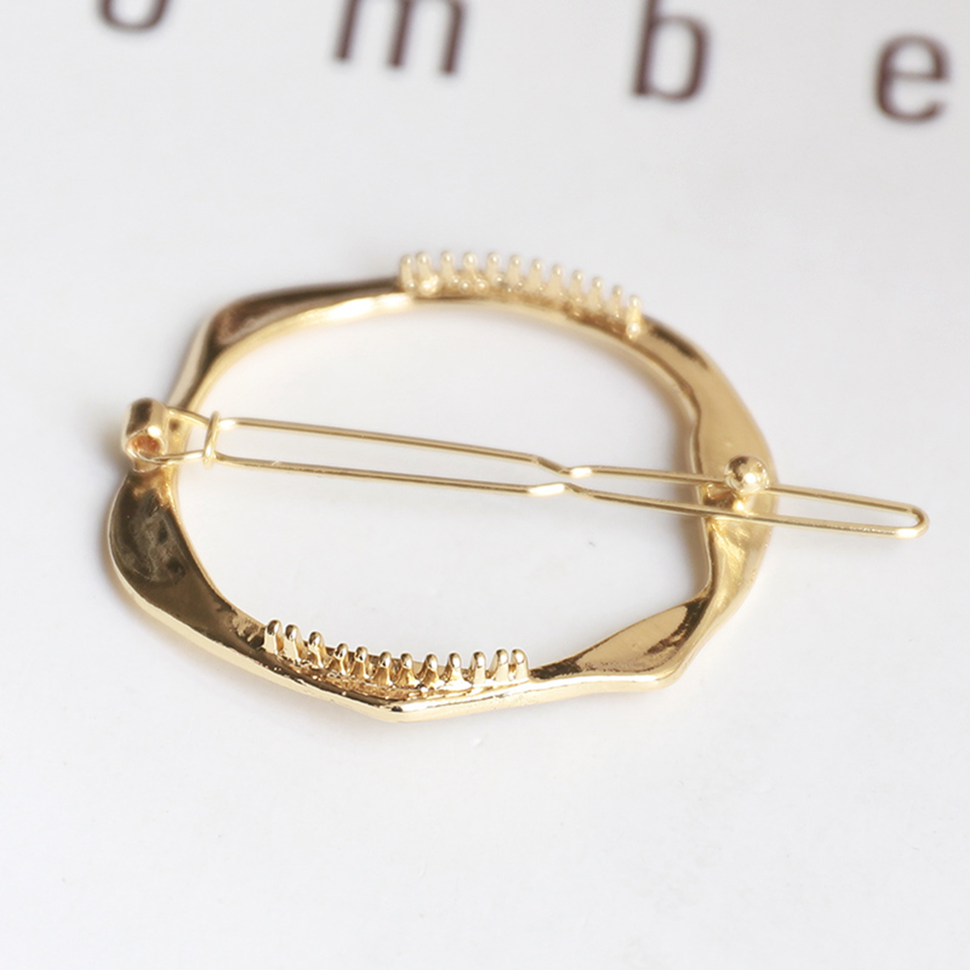 Gold Plated Round Hair Clip, Minimalist Hair Accessories, Geometric ...