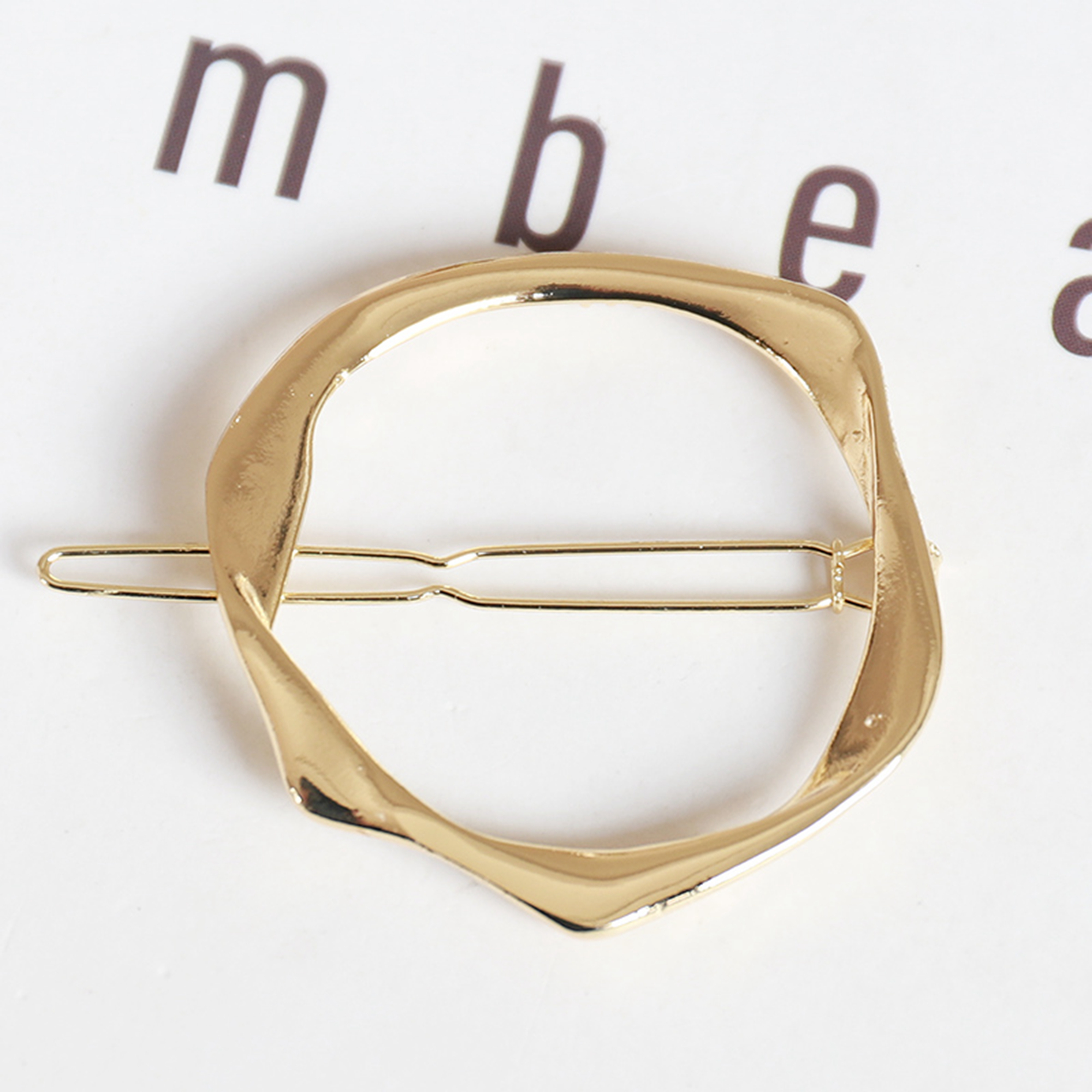 Gold Plated Round Hair Clip, Minimalist Hair Accessories, Geometric ...